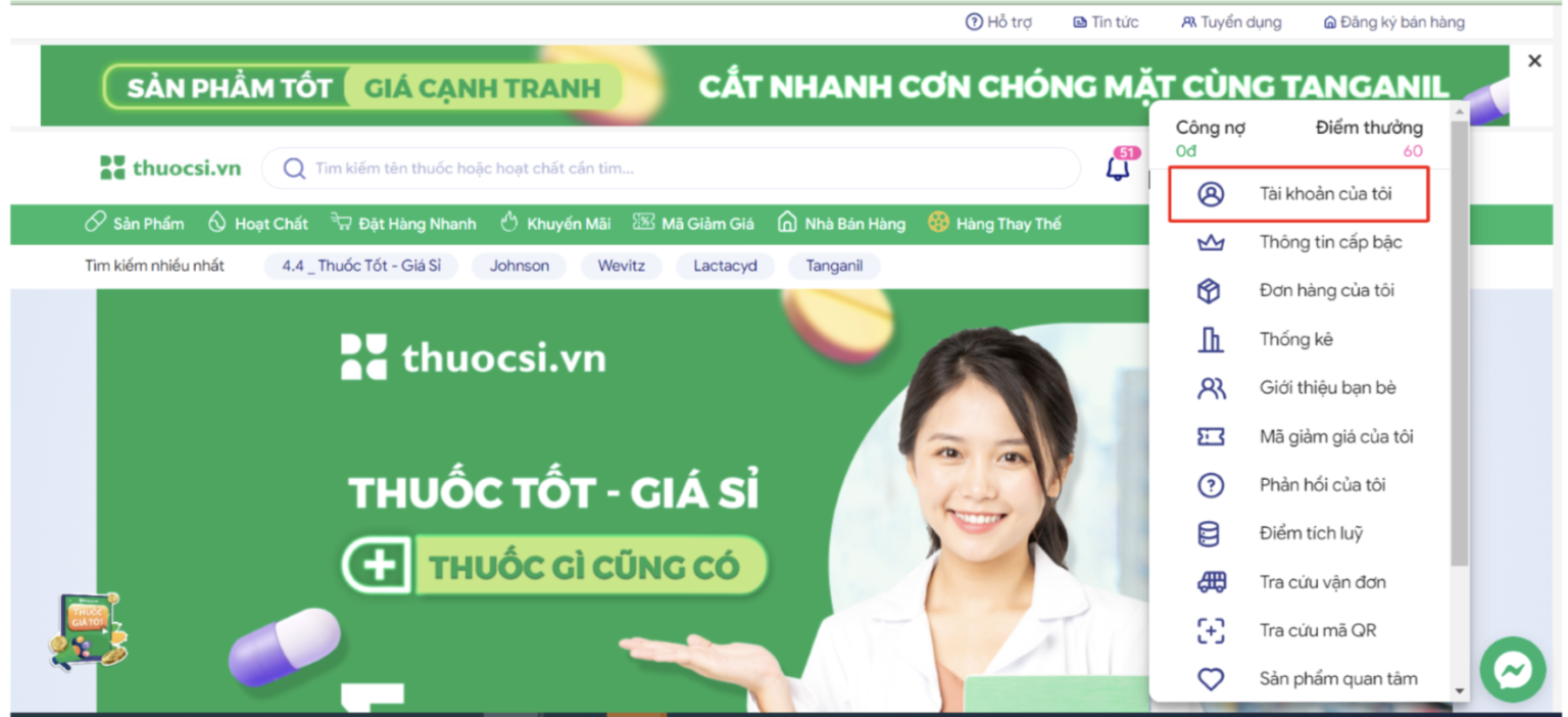 Hướng dẫn Đăng ký và Đăng nhập tài khoản thuocsi.vn - Hỗ trợ thuocsi.vn